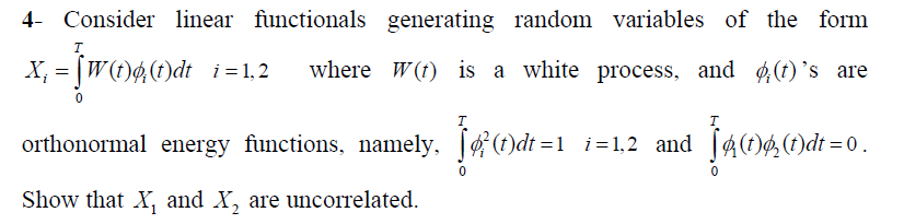 Consider linear functionals generating random | Chegg.com