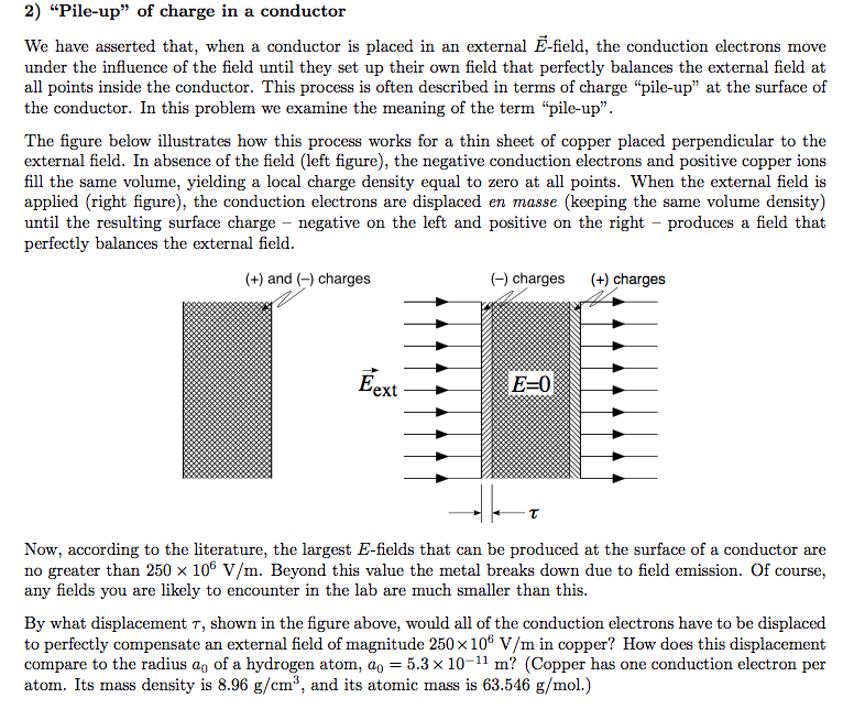 Solved "Pile-up" of charge in conductor We have asserted | Chegg.com