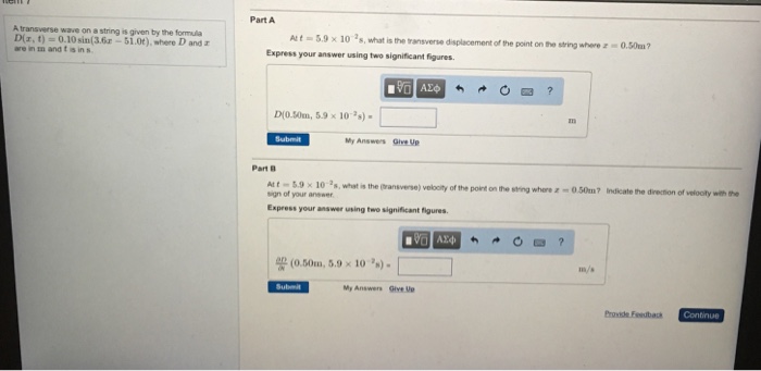 Solved A transverse wave on a string is given by the formula | Chegg.com
