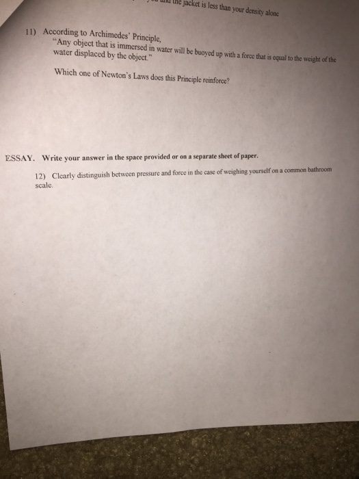 Solved According to Archimedes' Principle, "Any objects | Chegg.com