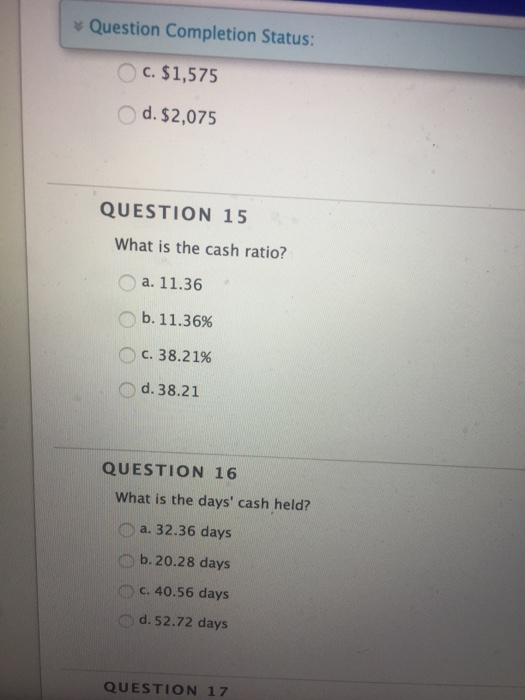 Solved Questions 15-19 | Chegg.com