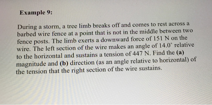 Solved Example 9: During a storm, a tree limb breaks off | Chegg.com