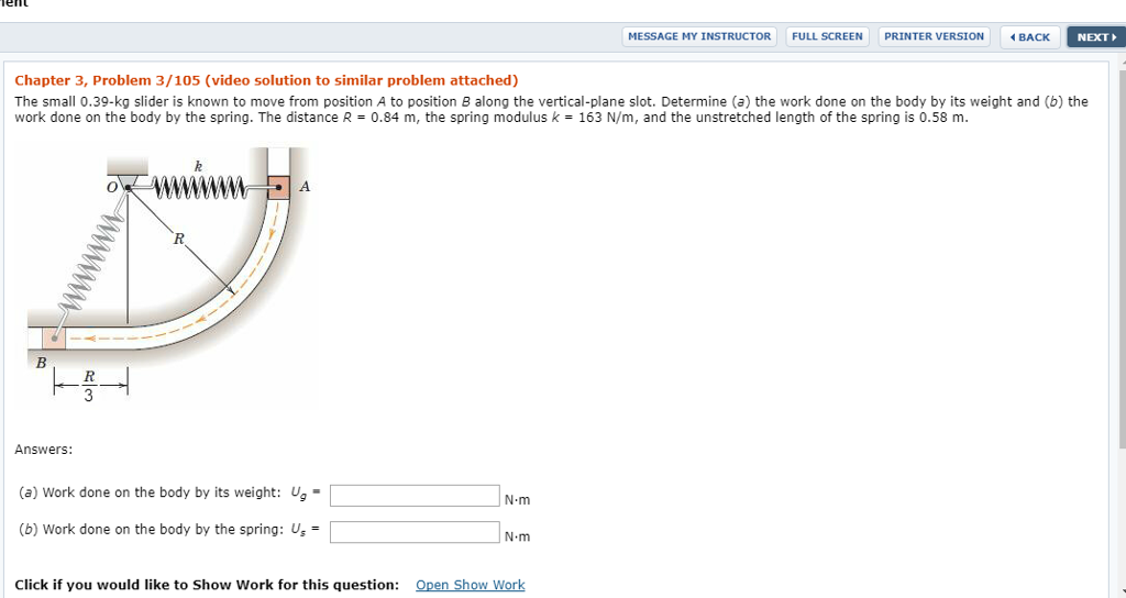Solved the small 0.39-kg slider is known to move from | Chegg.com