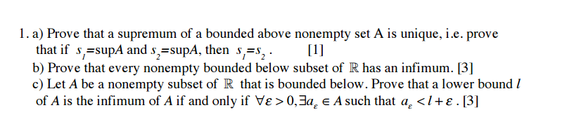 Solved Prove that a supermom of a bounded above nonempty set | Chegg.com