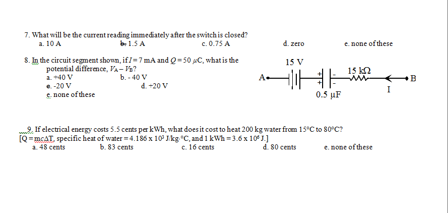 Solved What will be the current reading immediately after | Chegg.com