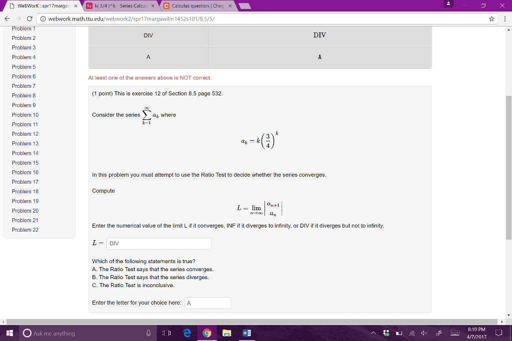 Solved Consider the series sigma^infinity_k = 1 a_k where | Chegg.com