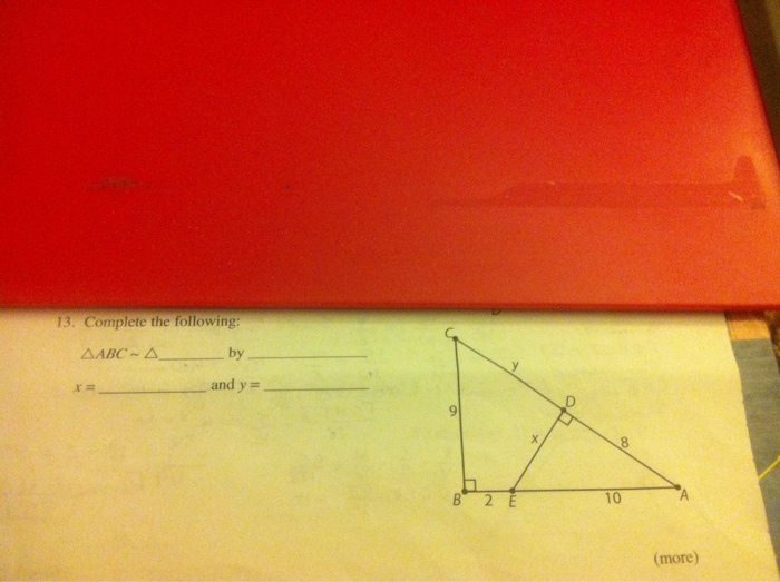 Solved Complete the following: delta ABC ~ delta __ by x = | Chegg.com