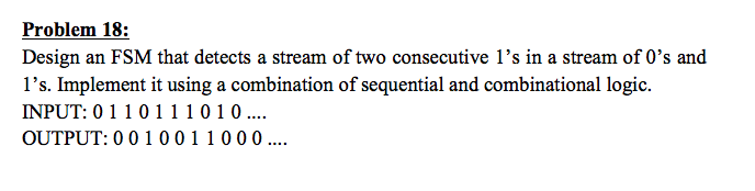 Solved Design an FSM that detects a stream of two | Chegg.com