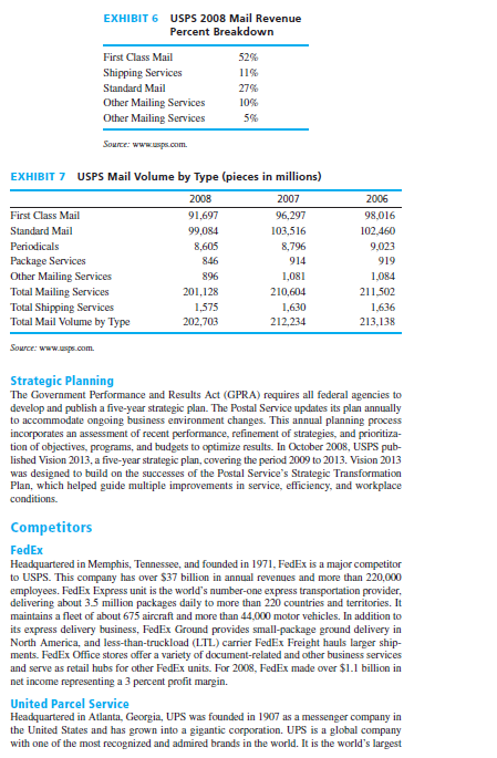 Solved Read the United States Postal Service case and do a | Chegg.com