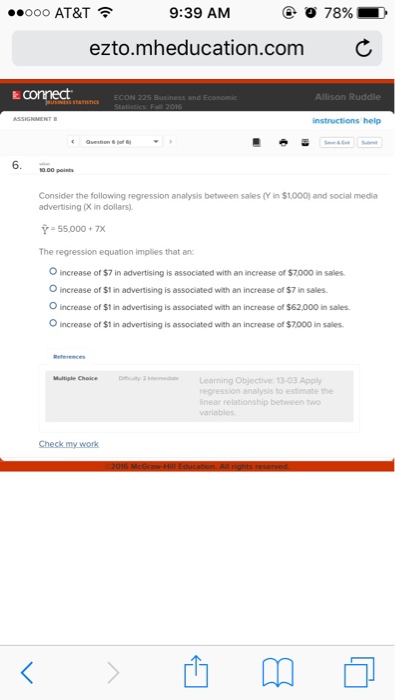 Solved Consider the following regression analysis between | Chegg.com