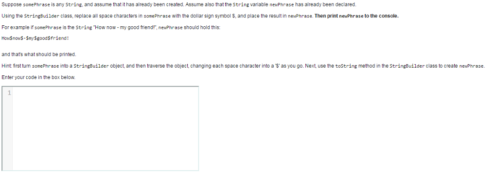 Solved Suppose somePhrase is any string, and assume that it | Chegg.com