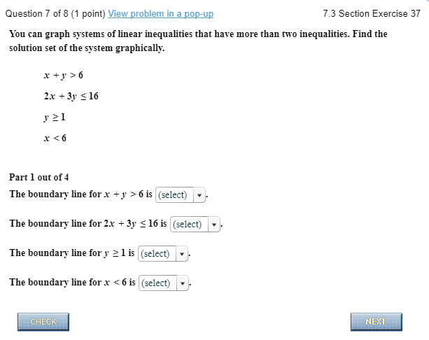 Solved Question 7 of 8 (1 point) View problem in a pop-up | Chegg.com
