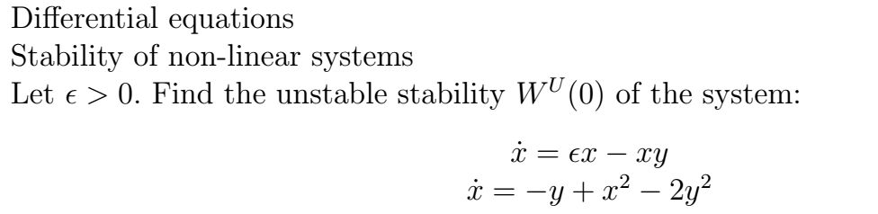 Solved Differential equations Stability of non-linear | Chegg.com