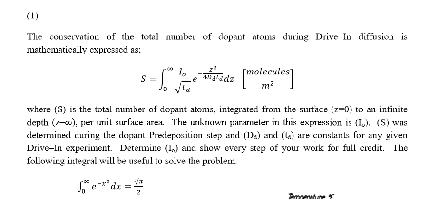 Solved The conservation of the total number of dopant atoms | Chegg.com