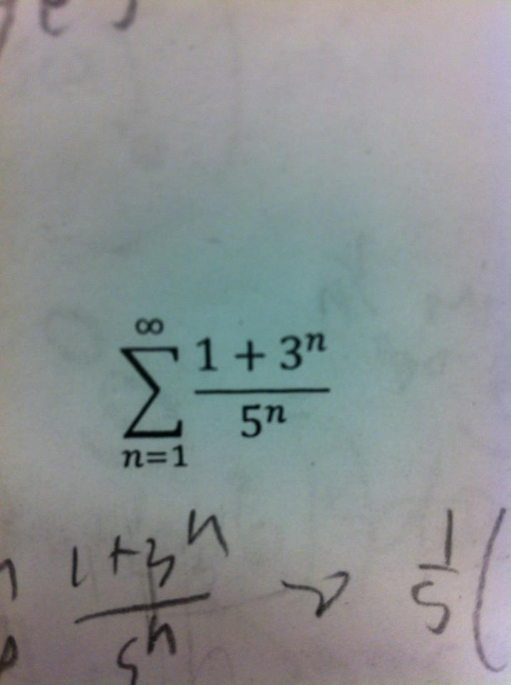 Solved n=1 infinity 1 + 3n / 5n | Chegg.com