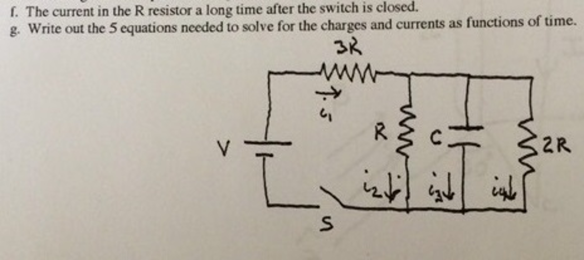 Solved 1. In the circuit shown below, the switch S is closed | Chegg.com