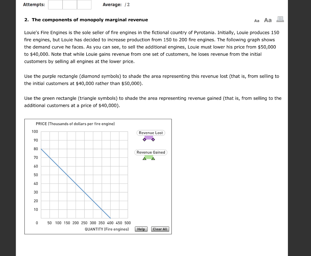 Solved Attempts Average: /2 2. The components of monopoly | Chegg.com
