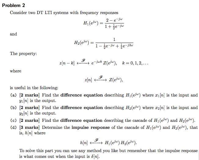 Solved Consider two DT LTI systems with frequency | Chegg.com