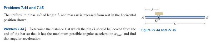 Solved The uniform thin bar AB of length L and mass M is | Chegg.com Solved The uniform thin bar AB of length L and mass M is | Chegg.com