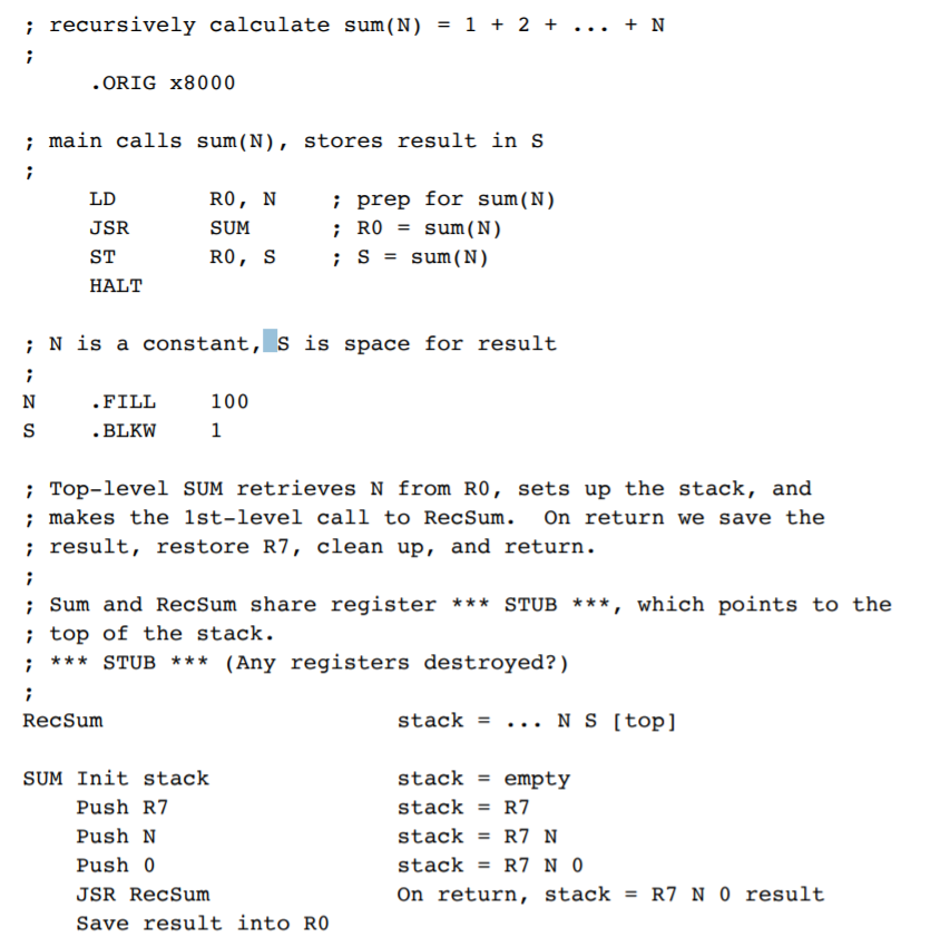 Prob 1 LC3 If we implement a runtime stack | Chegg.com