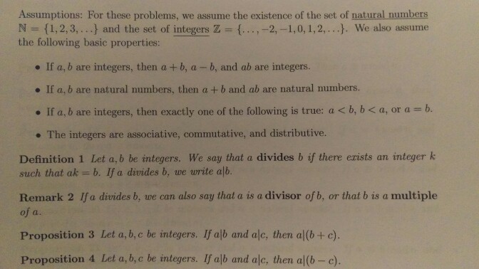 Solved Proposition 4: Let a,b,c be integers. If a|b and a|c, | Chegg.com