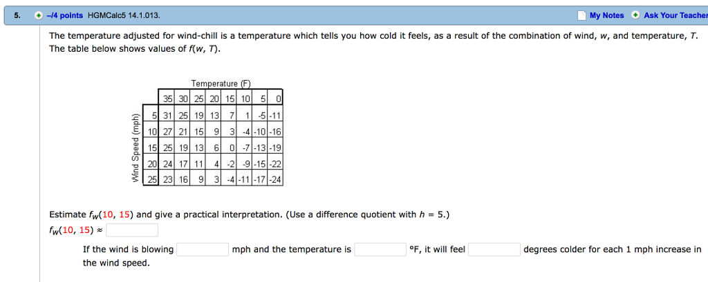 Solved 5. -/4 points HGMCalc5 14.1.013. My Notes Ask Your | Chegg.com