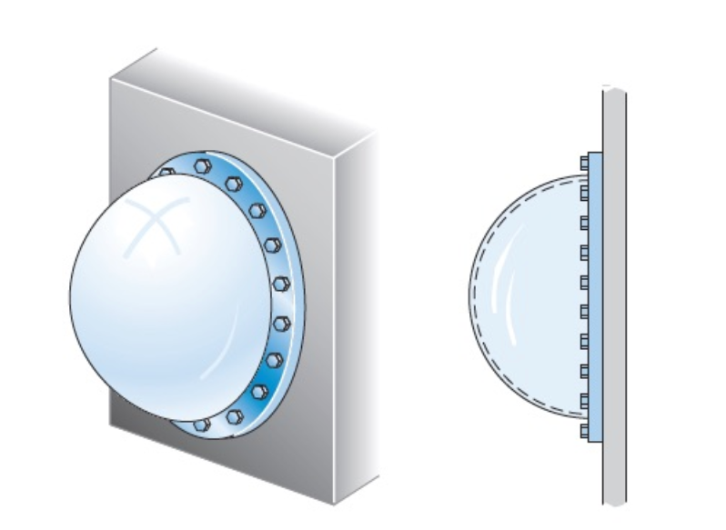 Solved A hemispherical window (or viewport) in a | Chegg.com