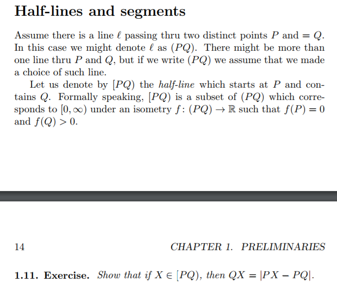 Solved Half-lines and segments Assume there is a line I | Chegg.com