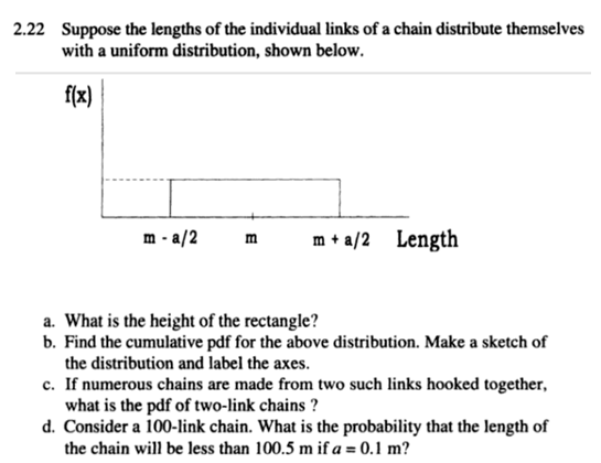 Solved Suppose the lengths of the individual links of a | Chegg.com
