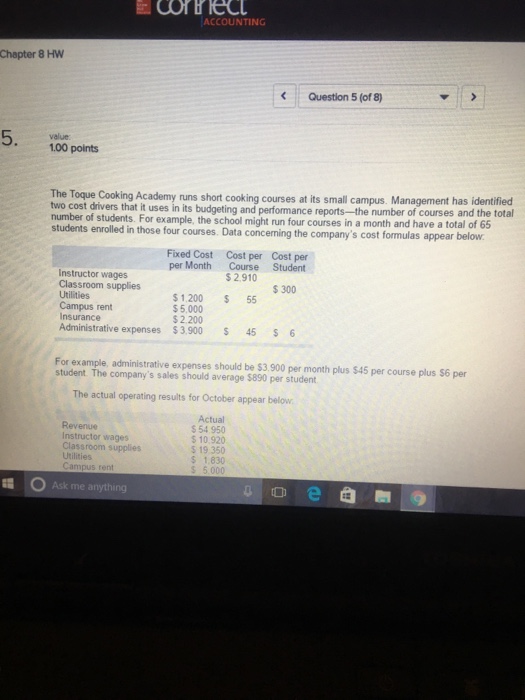Solved ACCOUNTING Chapter 8 HW Question 5 (of 8) value 1.00 | Chegg.com