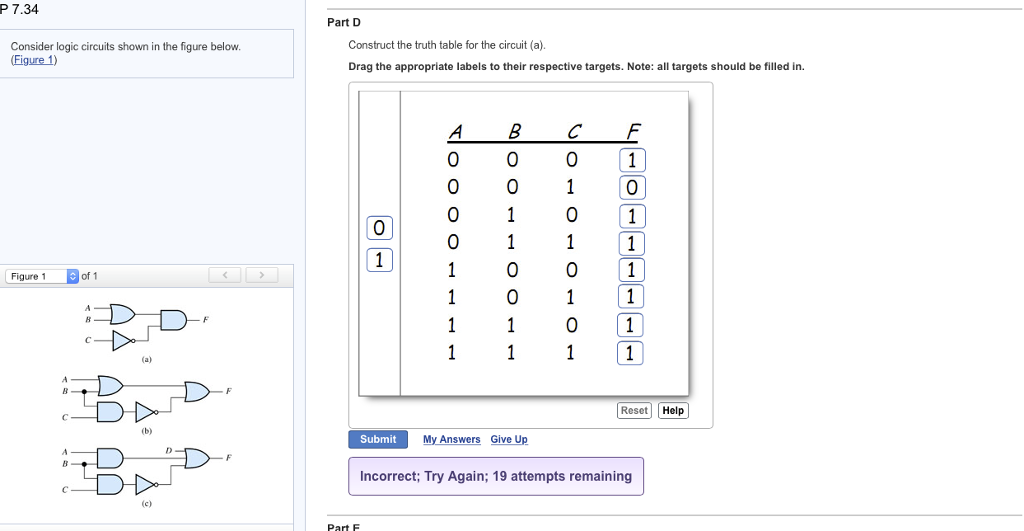Solved P 7.34 Part D Construct the truth table for the | Chegg.com