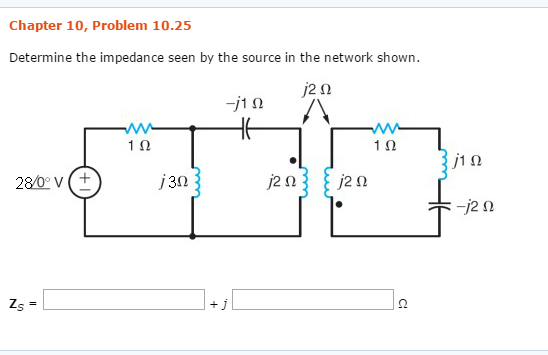 Solved Determine the impedance seen by the source in the | Chegg.com