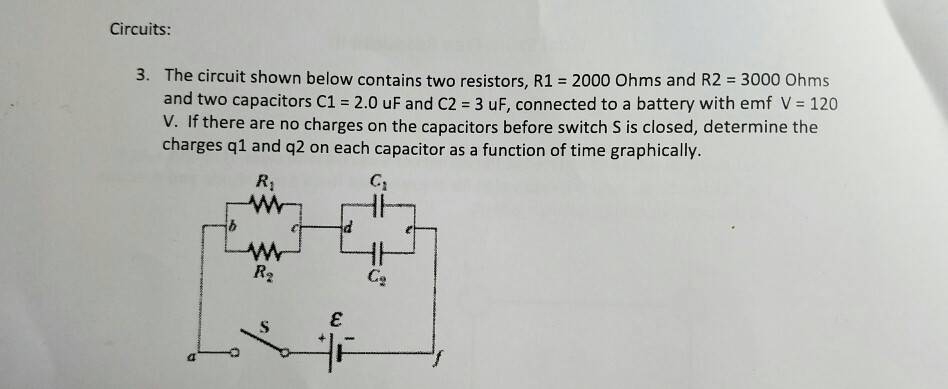 Solved The circuit shown below contains two resistors, R1 = | Chegg.com