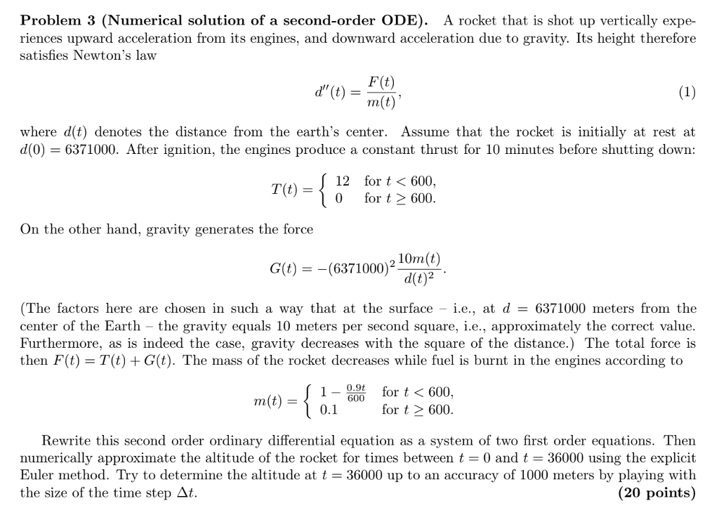 Solved Problem 3 (Numerical solution of a second-order ODE). | Chegg.com