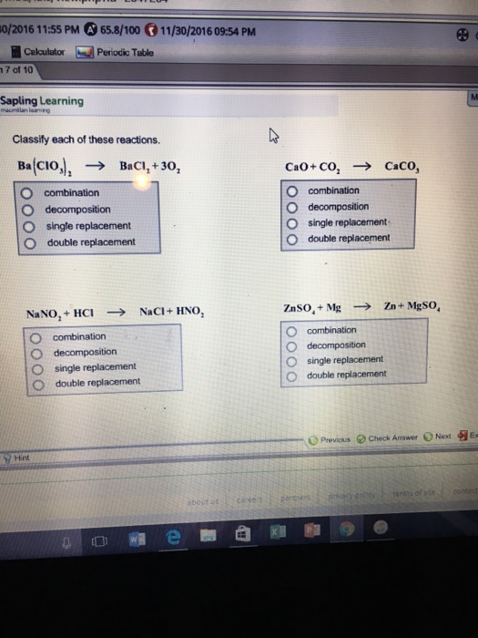 Solved Classify each of these reactions. Ba(CIO_3)_2 | Chegg.com