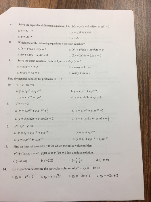 Solved Solve the separable differential equation (1 + x)dy - | Chegg.com