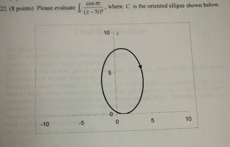 Solved Evaluate integral cospiz/(z-5i)^3, where C is the | Chegg.com