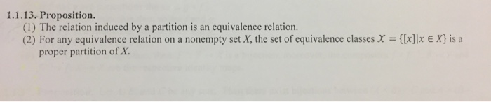 Solved The relation induced by a partition is an equivalence | Chegg.com