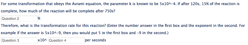 Solved For some transformation that obeys the Avrami | Chegg.com