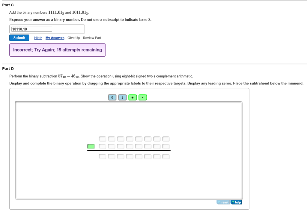 Solved Add the binary numbers 1111.01_2 and 1011.01_2. | Chegg.com