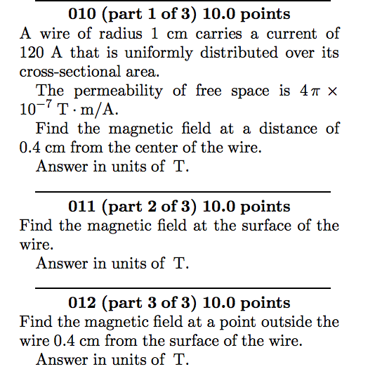 Solved a)Find the magnetic field at a distance of 0.4 cm | Chegg.com