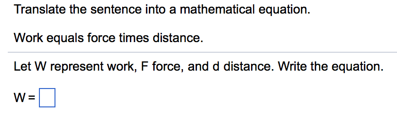 Solved Translate the sentence into a mathematical equation. | Chegg.com