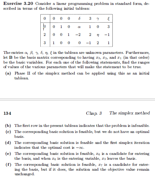 Solved Consider A Linear Programming Problem In Standard