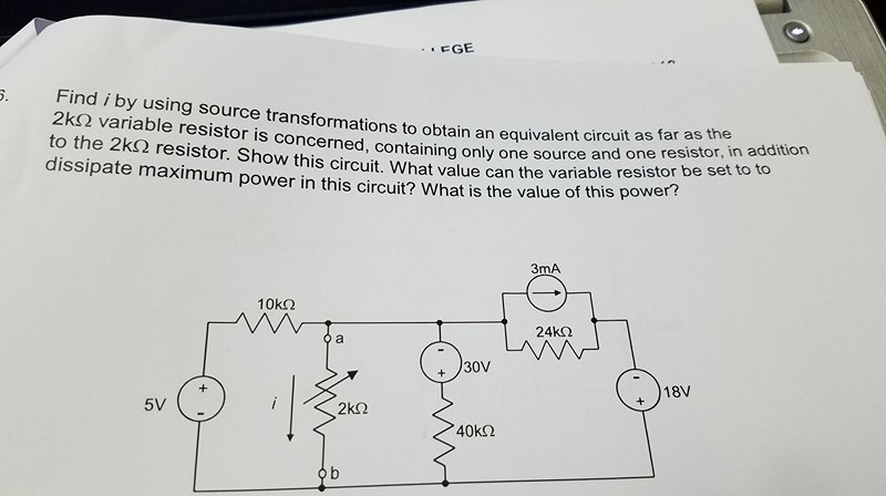 Solved Find I By Using Source Transformation To Obtain An 8343