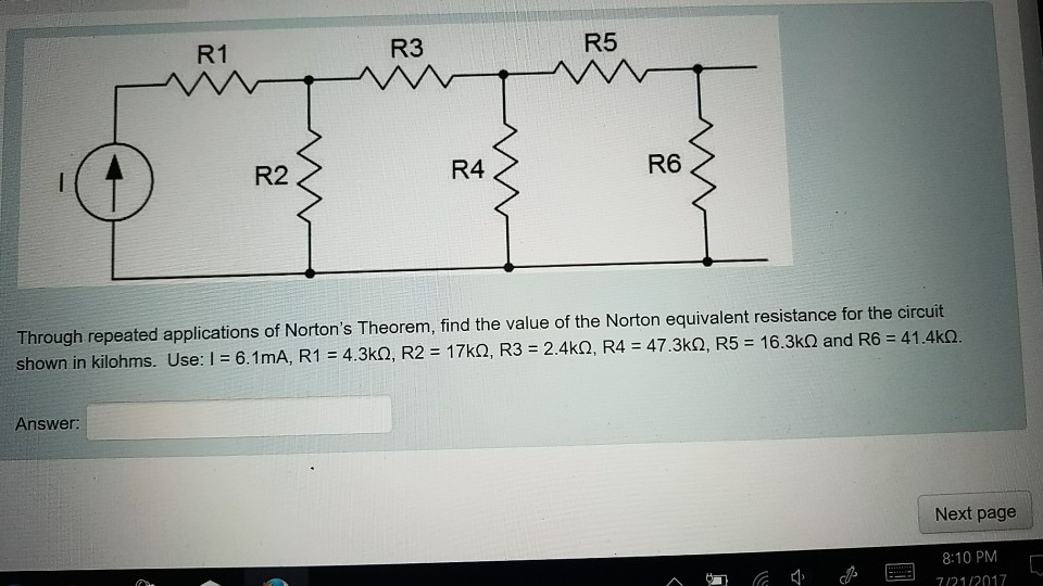 Solved If a 1.3V voltage source is applied across a 8.1㏀ | Chegg.com