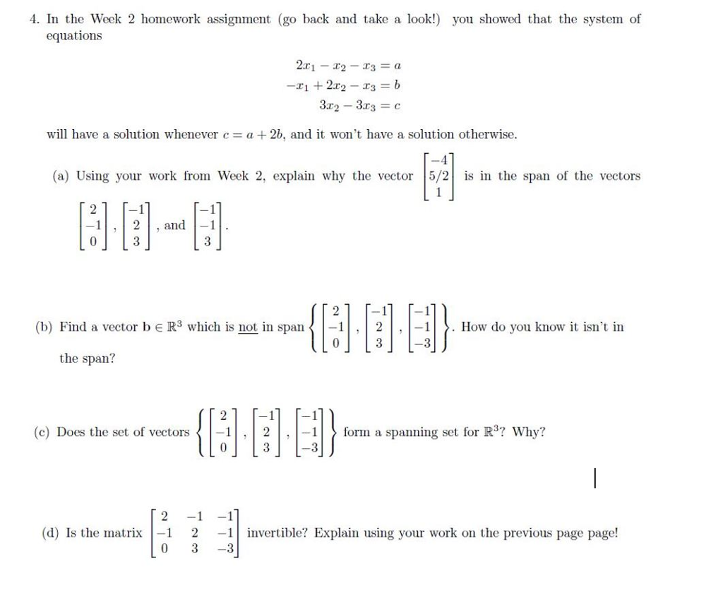 Solved 4. In the Week 2 homework assignment (go back and | Chegg.com