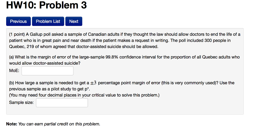 Solved HW10: Problem 3 Previous Problem List Next (1 point) | Chegg.com