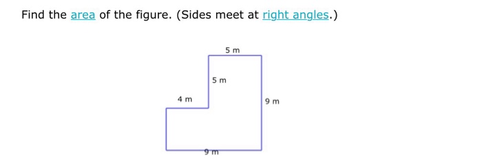 Solved Find the area of the figure (sides meet at right | Chegg.com