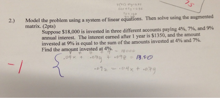 Solved Model the problem using a system of linear equations. | Chegg.com