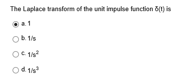 Solved The Laplace transform of the unit impulse function | Chegg.com